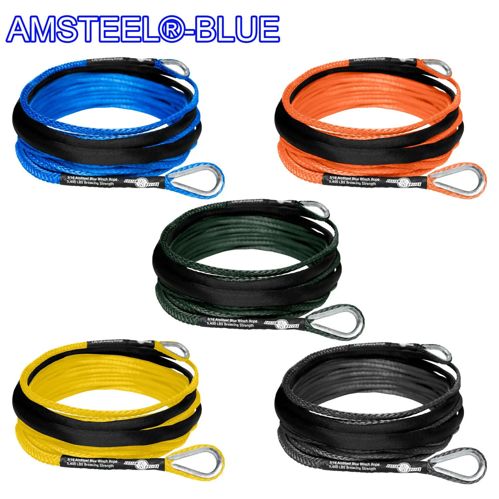 AmSteel® Blue Synthetic Winch Rope – Custom Splice